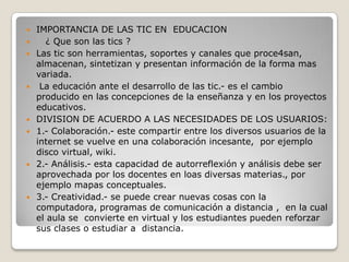 Las tic en la educacion inicial | PPTX