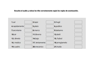 Las tildes en español en el paisaje lingüístico: Propuesta didáctica | PPT