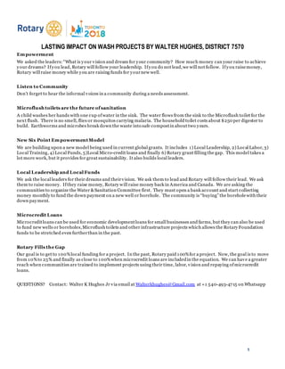 Achieving Lasting Impact from Rotary WASH Projects Handout | PDF