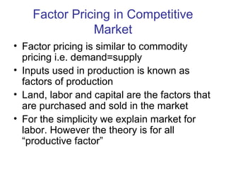 factor pricing | PPT