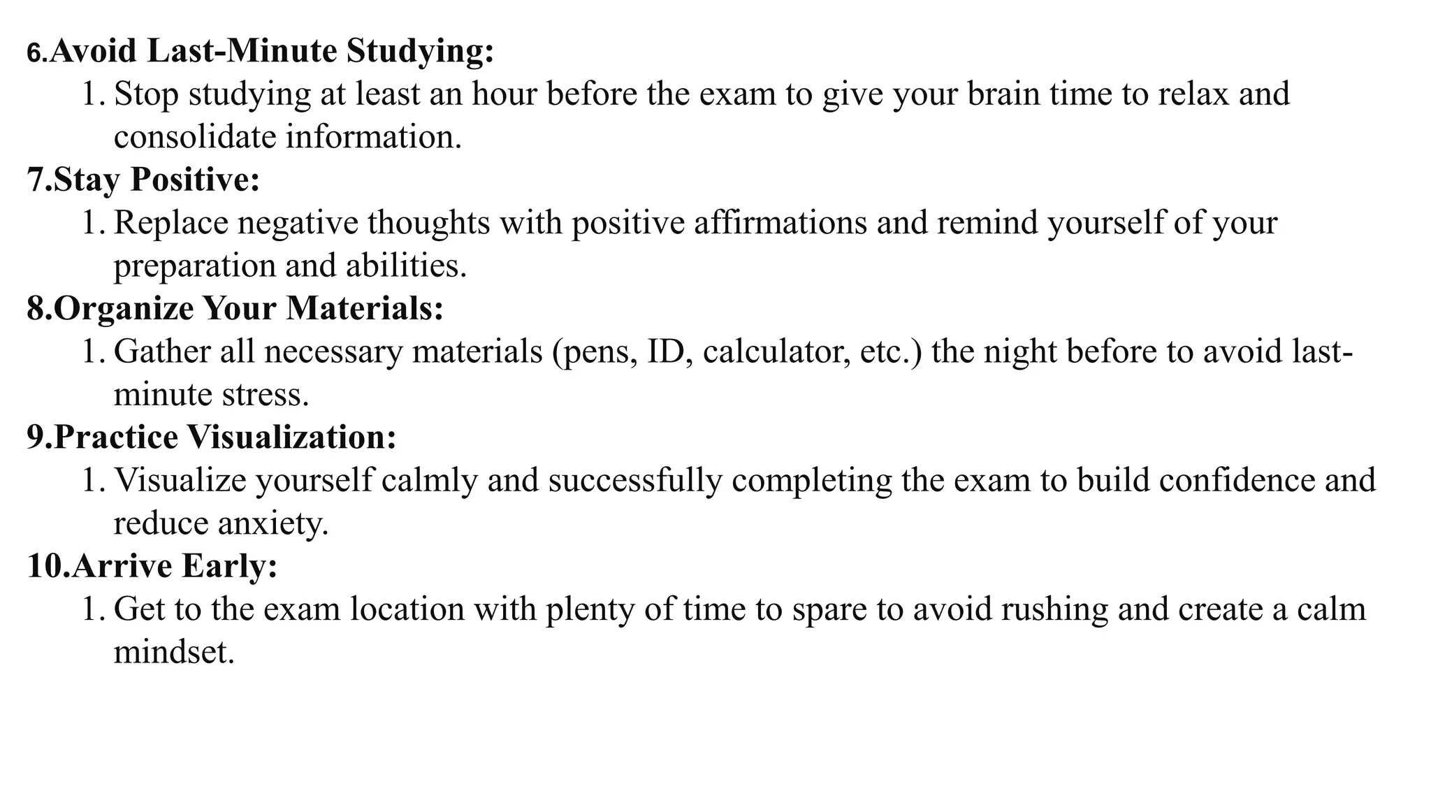 Short Tips and Tricks to Stay Calm Before an Exam | PPTX