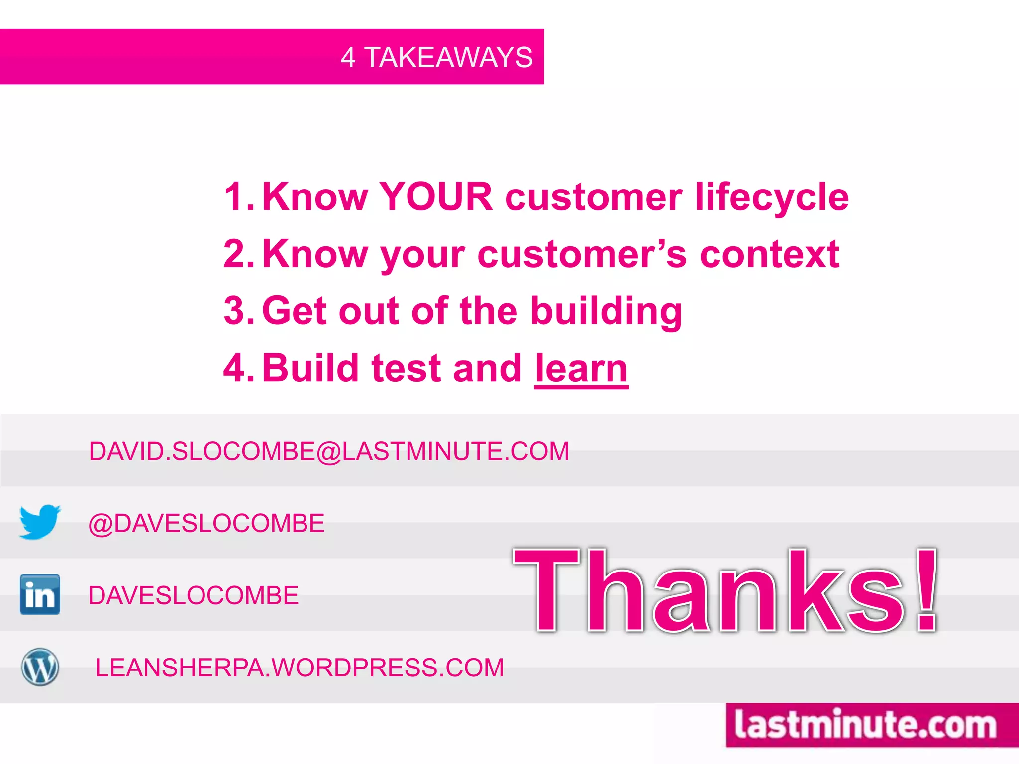 lastminute com - lean customer driven development - for mobile academy ...