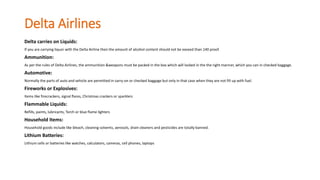 Restricted Baggage Items In International Flights | PPT | Free Download