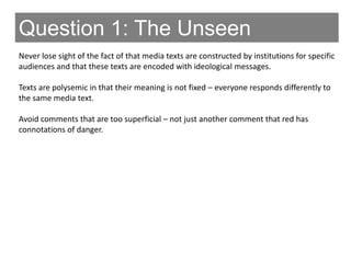 AS Media : Last Minute Tips for MS1 | PPTX