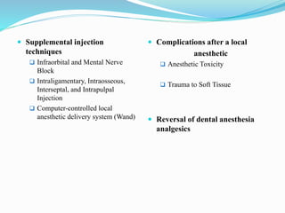 Local Anesthesia and Pain Control Pediatric Dentistry by Dr. Ahmed Sami ...
