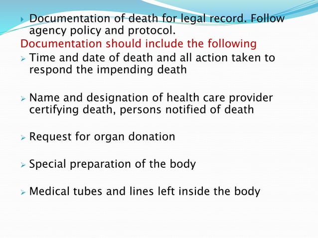 Nursiing consideration- Last office death care | PPTX | Death, Injury ...