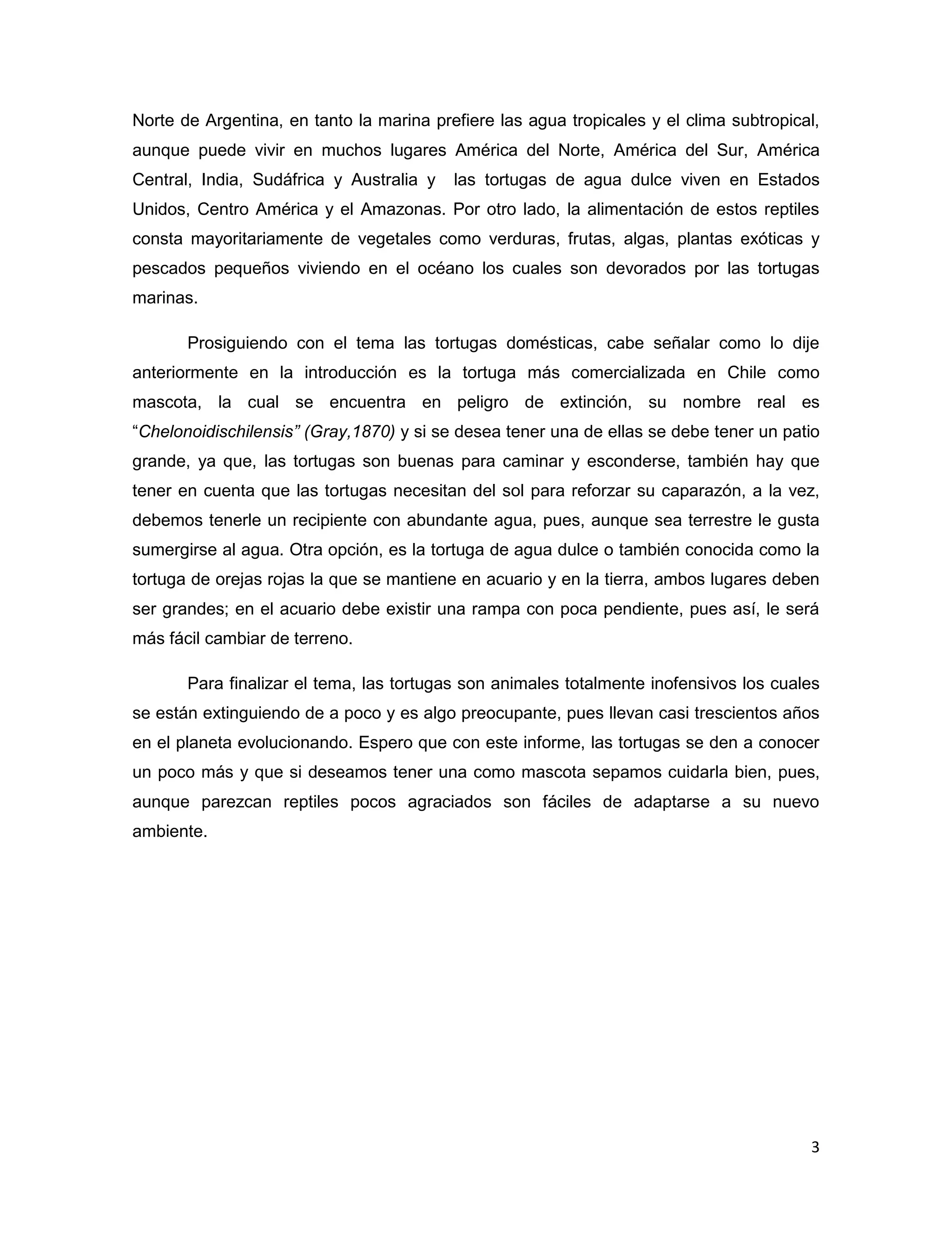 Las tortugas y su adaptación | DOCX
