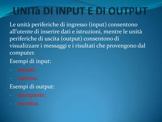 La struttura dell' elaboratore | PPTX