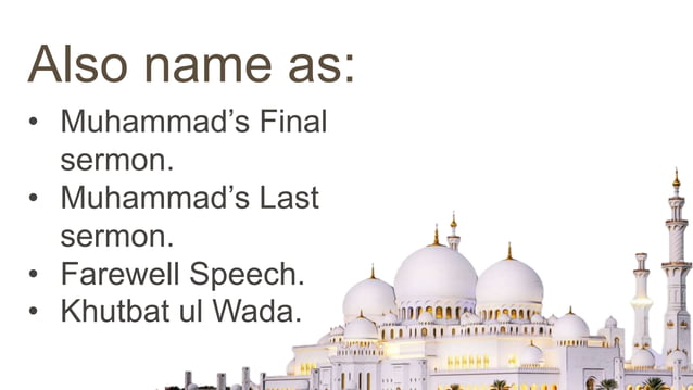 Last Sermon of Holy Prophet (Peace Be Upon Him)pptx | PPTX