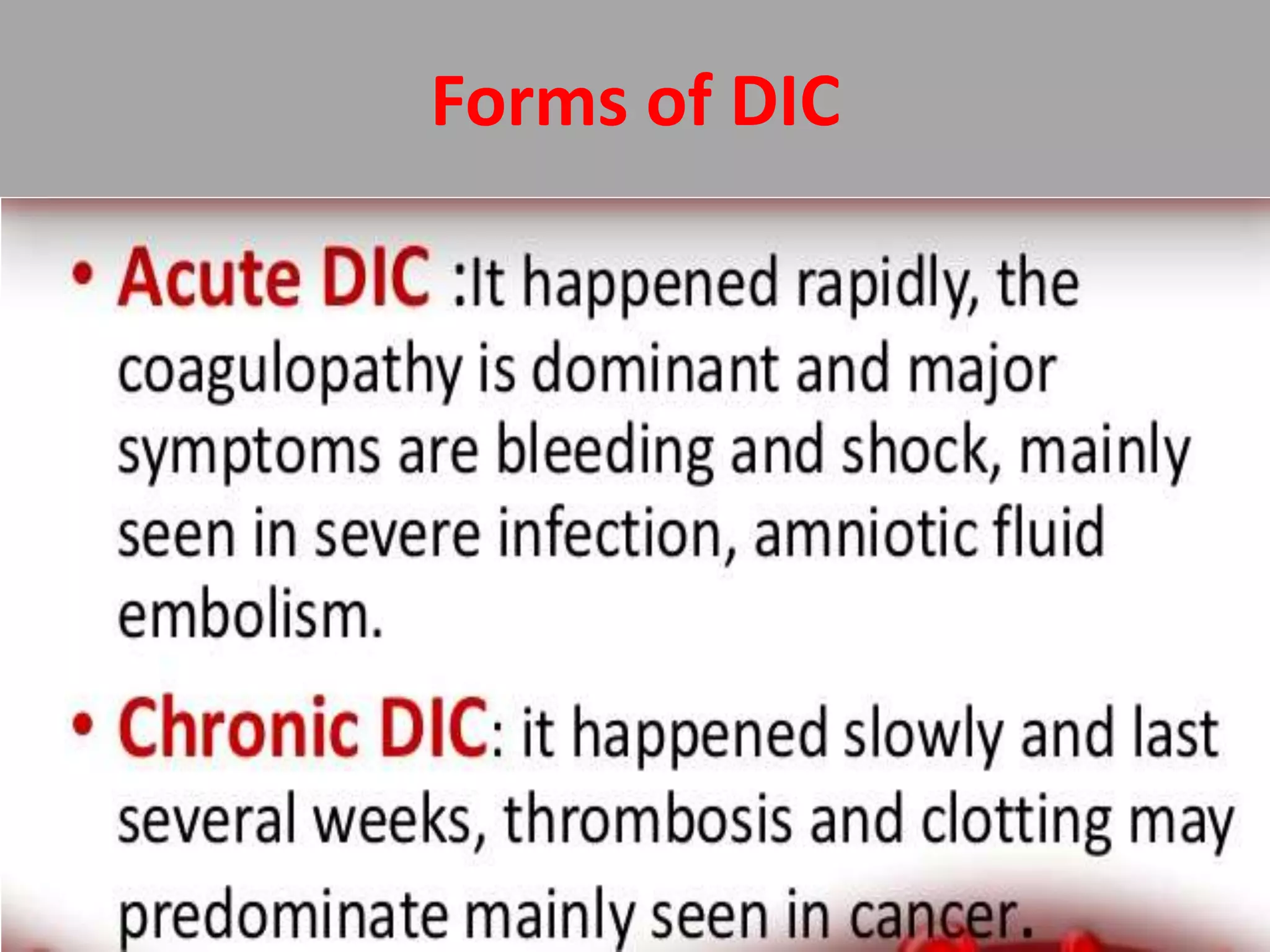 Last update in diagnosis and mangement of dic | PPTX