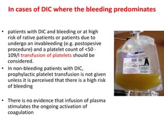 Last update in diagnosis and mangement of dic | PPTX