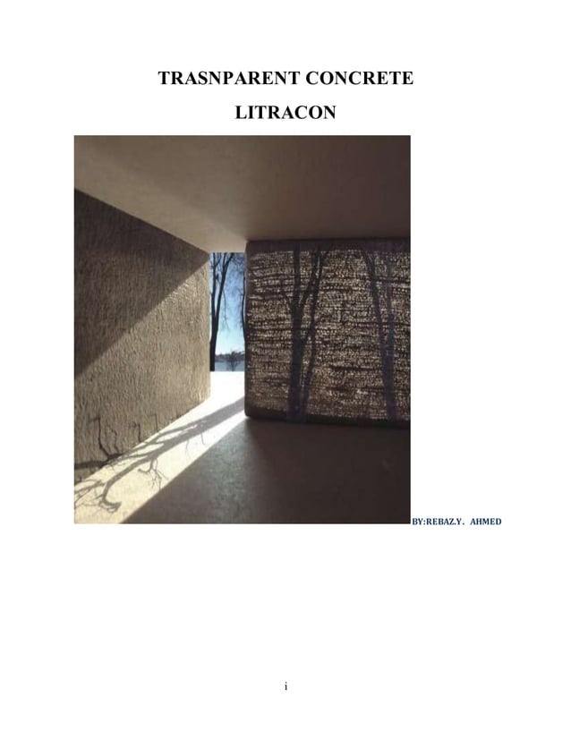 Trasnparent Concrete (LITRACON) | PDF