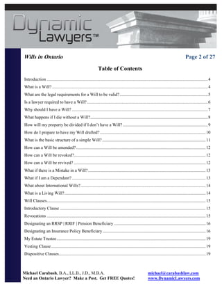Last will and testament ontario | PDF