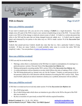 Last will and testament ontario | PDF