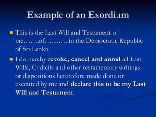 Last wills and Codicils | PPT