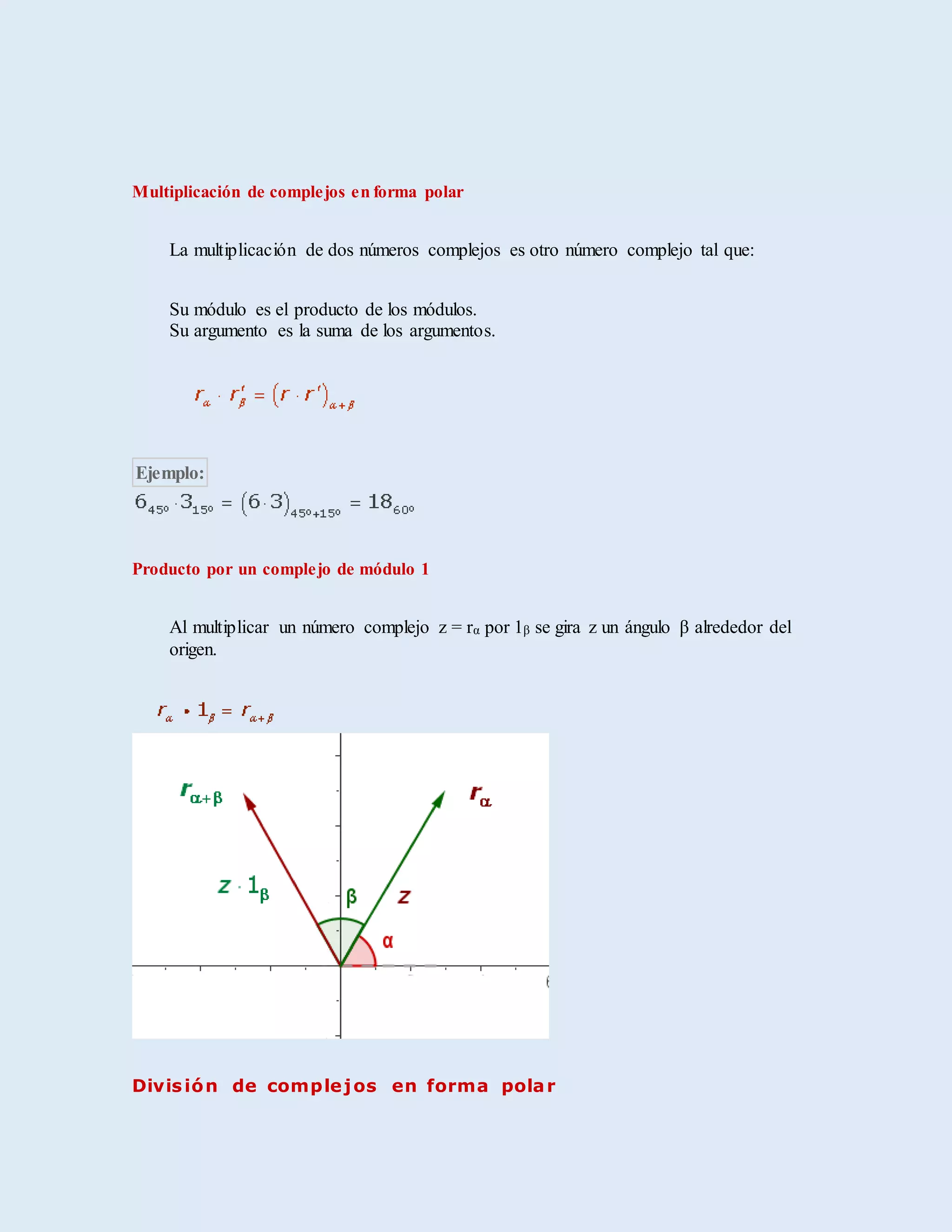 operaciones con numeros complejos | DOCX | Physics | Science