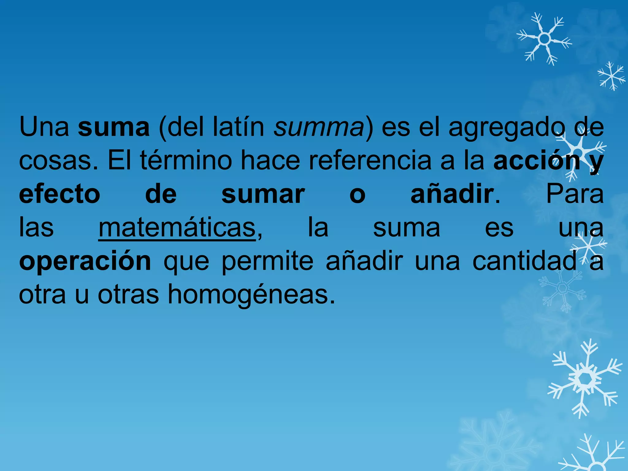 La suma y la resta | PPTX