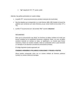 Las unidades de la lengua | DOC | Programming Languages | Computing