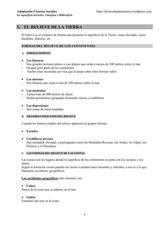 Adaptación para Ciencias Sociales de "La superficie terrestre litosfera ...