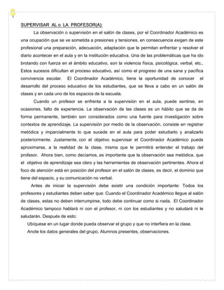 La supervisión de la labor docente | PDF