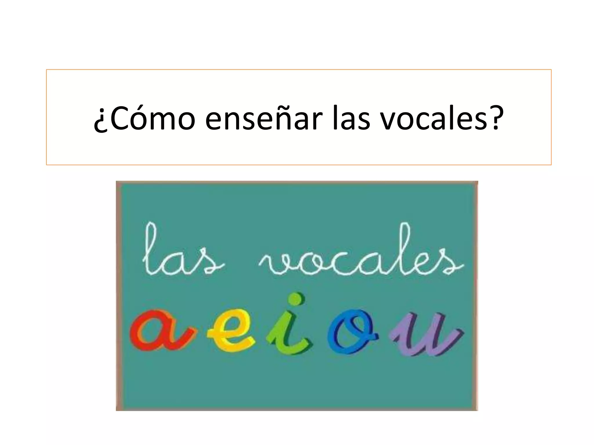 ¿Cómo enseñar Las vocales a niños de prescolar? | PPTX