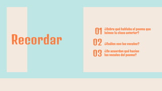 Las vocales primero básico. presentación para los niños | PPT