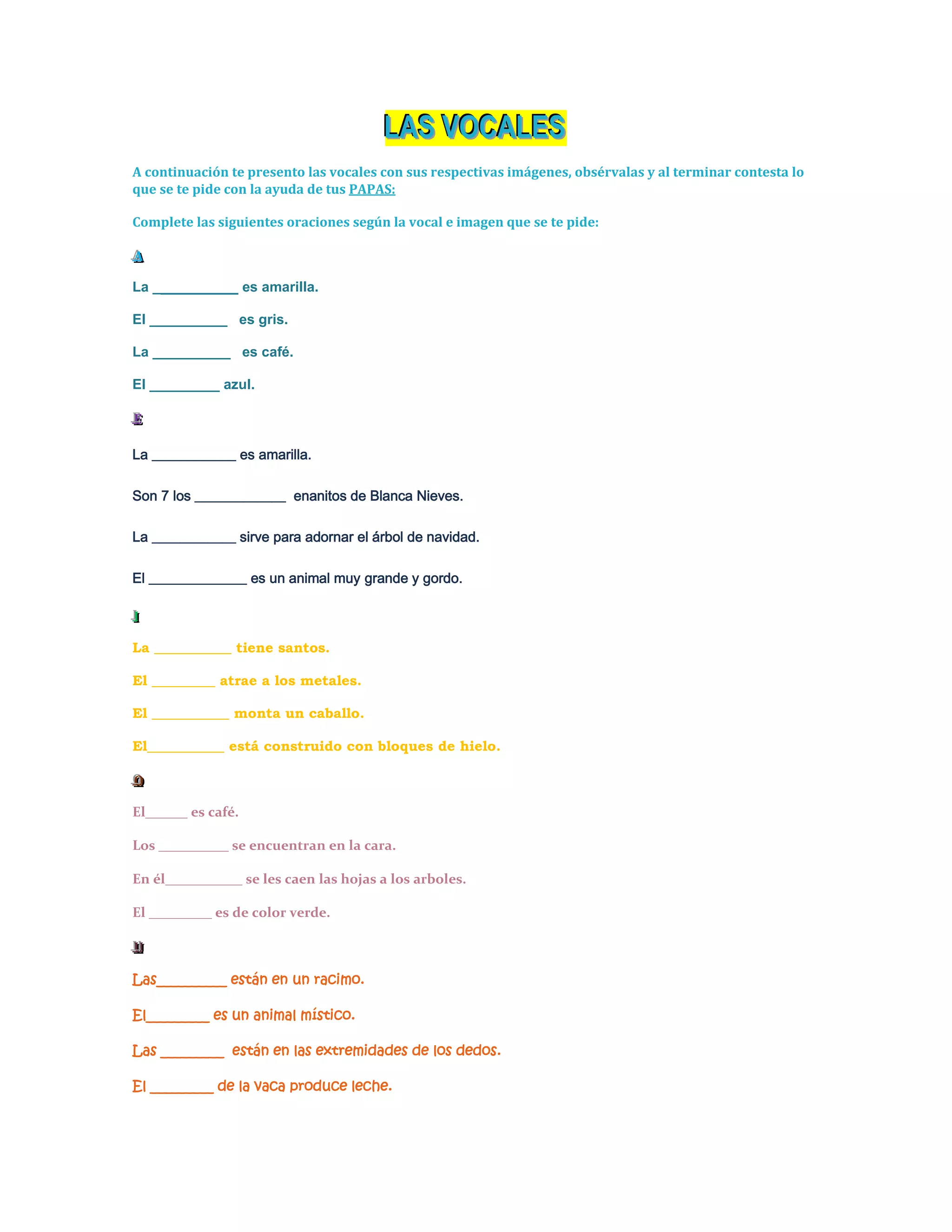 Las vocales imagenes a color[1] | DOCX