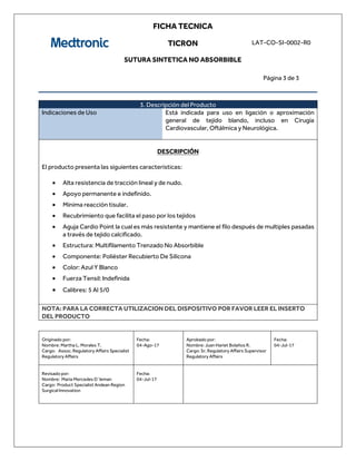 Suturas Ticron | PDF