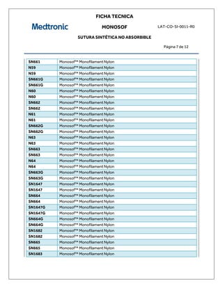 SUTURA MONOSOF | PDF