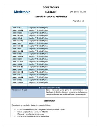 SUTURA SURGILON | PDF