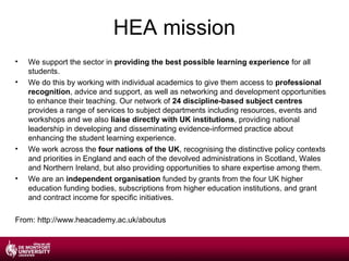 The HEA advantage: professional recognition in learning and teaching | PPT