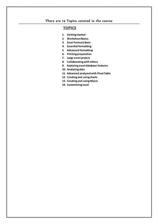 Excel Basic_Incomplete_Guide_2020 | PDF