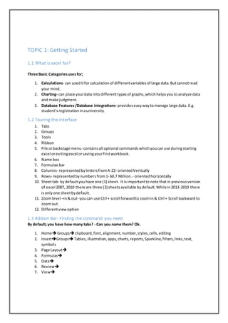 Excel Basic_Incomplete_Guide_2020 | PDF