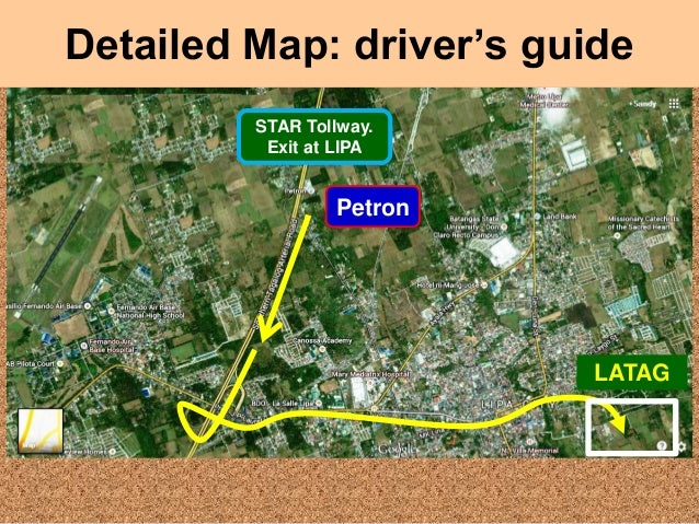 Latag study camp lipa city detailed map for driving