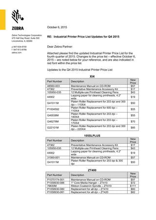 Tabletop Printer Zebra | PDF