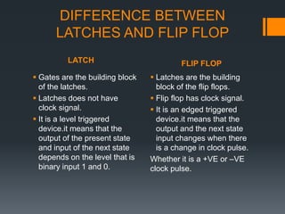 Latches and flip flop | PPTX