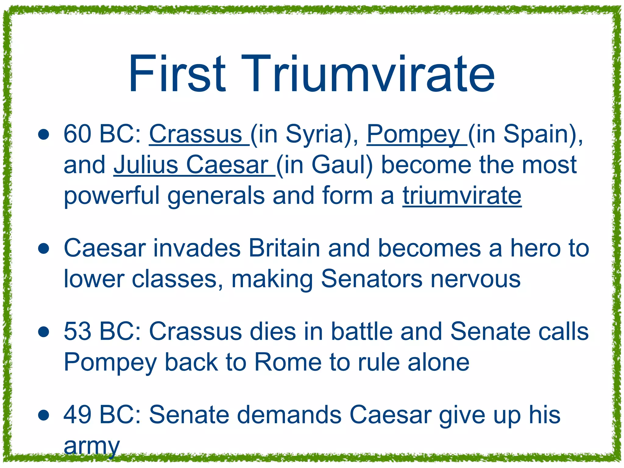 Late Roman Republic and Caesar Lecture | PPT