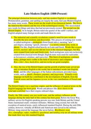 Late modern english | PDF