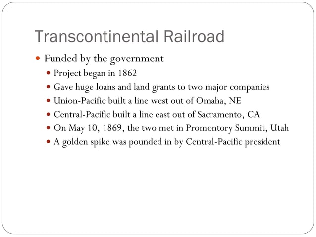 Late 19th Century America | PPT | Rail Travel | Travel Type