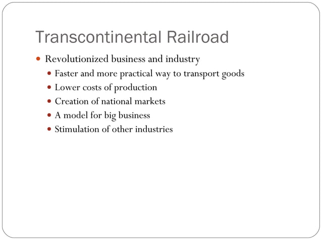 Late 19th Century America | PPT | Rail Travel | Travel Type