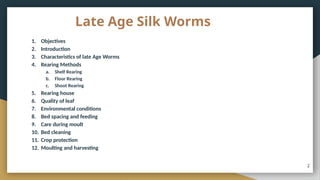 Late age silkworm rearing methods .pptx