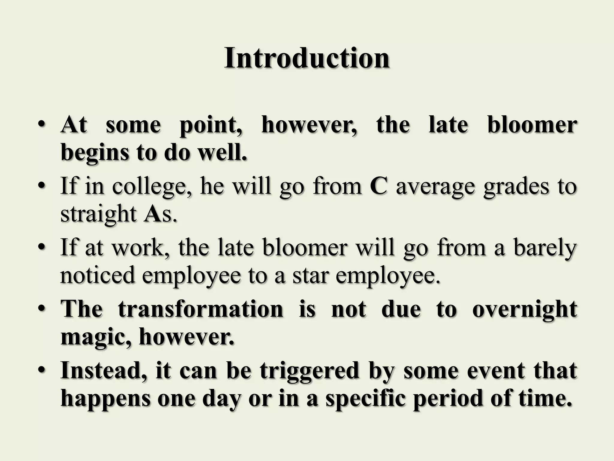 Late Bloomers | PPTX