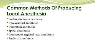 Local anesthesia Techniques in Surgery pptx | PPT