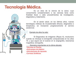 La tecnologia al servicio de la salud | PPTX