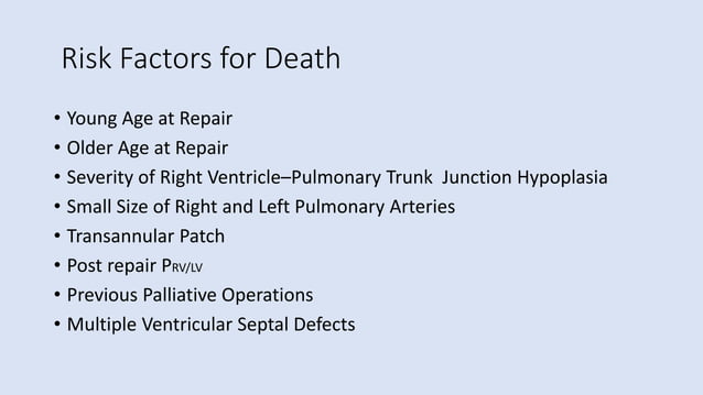 Late complications in tof and redo surgeries | PPT