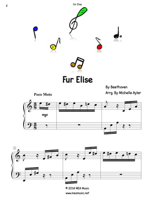 Fur Elise Piano Sheet Music For Beginners With Letters