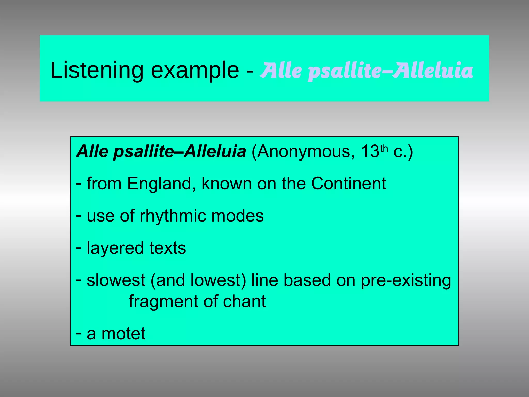 Late Medieval Music | PPT