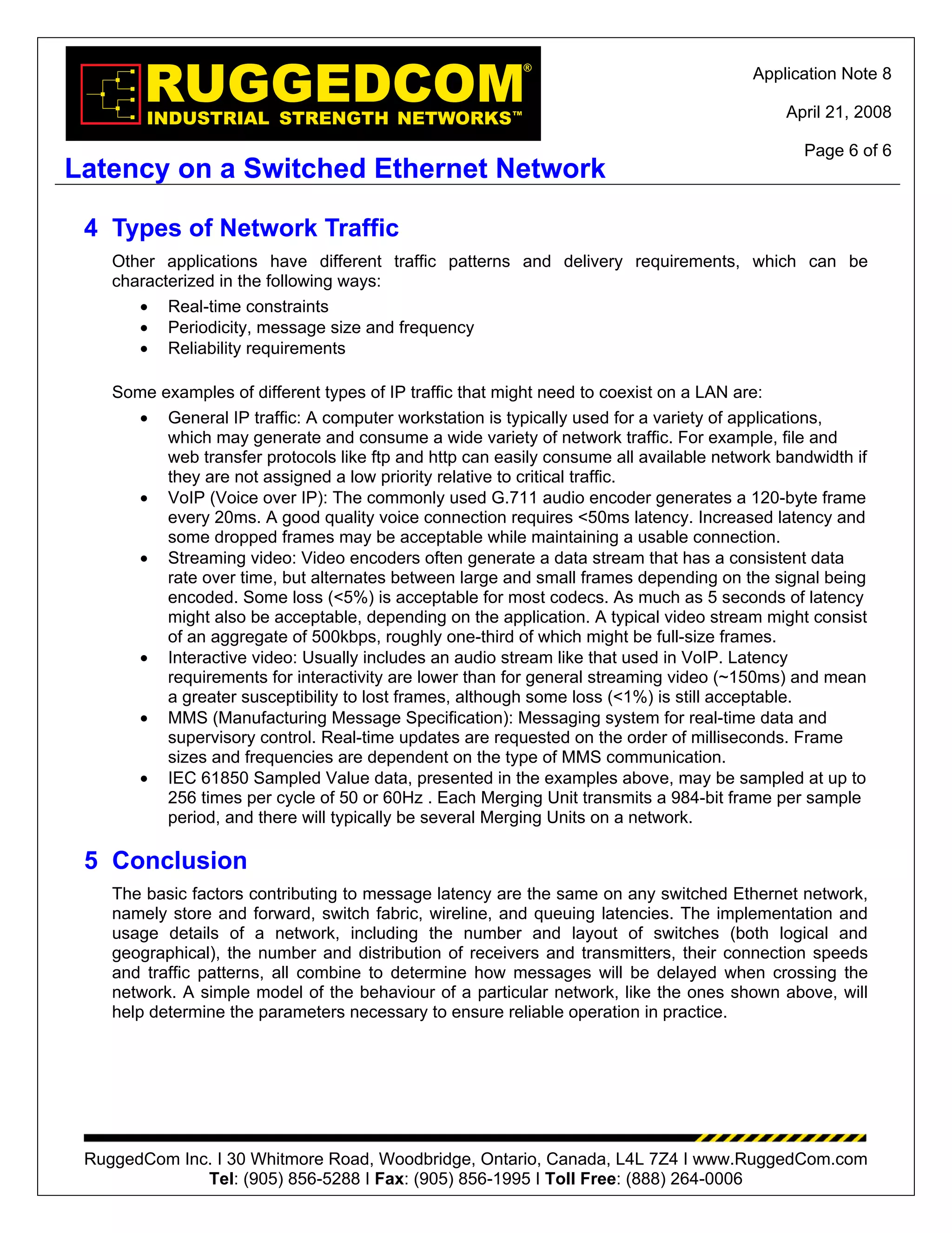 Latency on a_switched_ethernet_network | PDF | Computer Networking | Computing