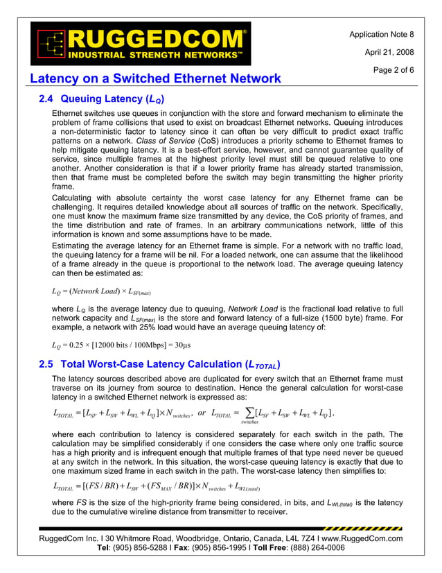 Latency on a_switched_ethernet_network | PDF | Computer Networking | Computing