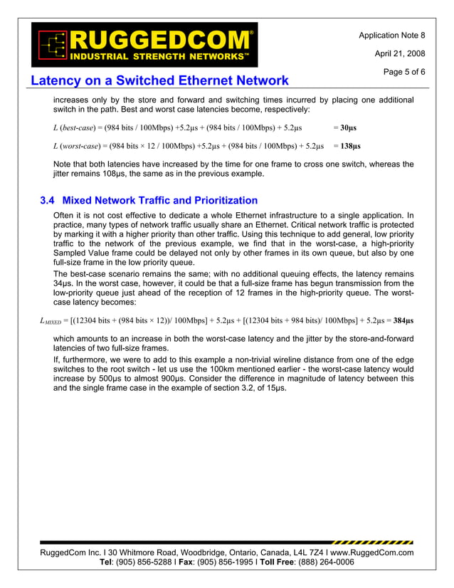 Latency on a_switched_ethernet_network | PDF | Computer Networking | Computing